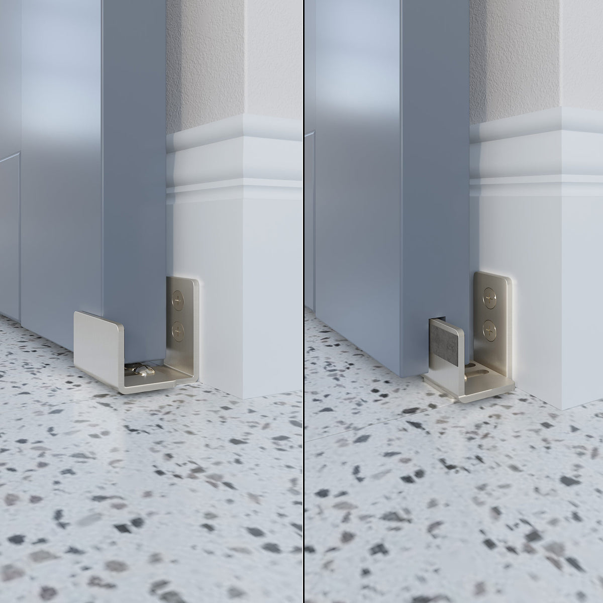 EaseLife Sliding Barn Door Bottom Floor Guide,U Shape,Flexible Adjusta